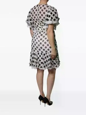 Dolce & Gabbana Polka-dot Ruffled Mini Dress - White