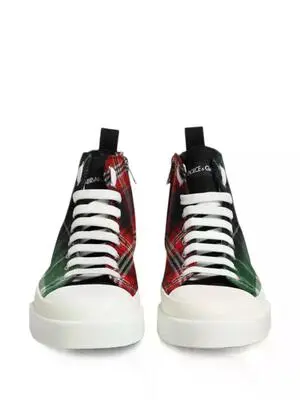 Dolce & Gabbana Plaid-pattern High-top Sneakers