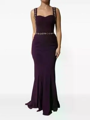 Dolce & Gabbana Embellished Mermaid Gown Maxi Dress - Purple
