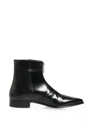 Dolce & Gabbana Zip-detail Pointed-toe Ankle Boots - Black