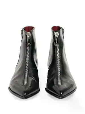 Dolce & Gabbana Zip-detail Pointed-toe Ankle Boots