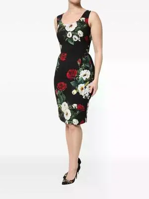 Dolce & Gabbana Sleeveless Floral Print Midi Dress