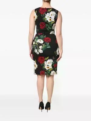 Dolce & Gabbana Sleeveless Floral Print Midi Dress