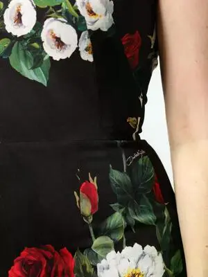 Dolce & Gabbana Sleeveless Floral Print Midi Dress