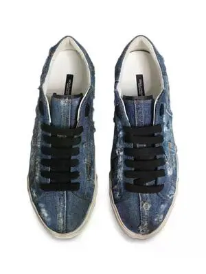 Dolce & Gabbana Distressed Denim Sneakers