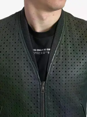 Dolce & Gabbana Perforated-detailing Leather Bomber Jacket