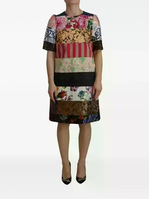 Dolce & Gabbana Patchwork Jacquard Dress - Black