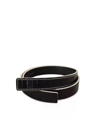 Costume National Contrast-stitch Leather Belt - Black