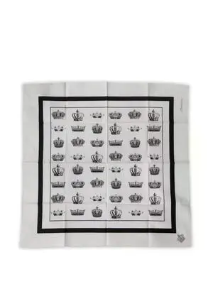 Dolce & Gabbana Crown-print Square Scarf - White