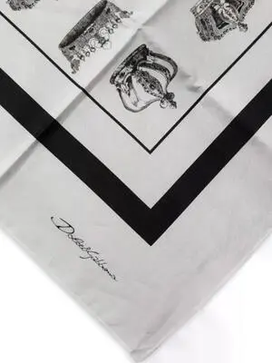 Dolce & Gabbana Crown-print Square Scarf