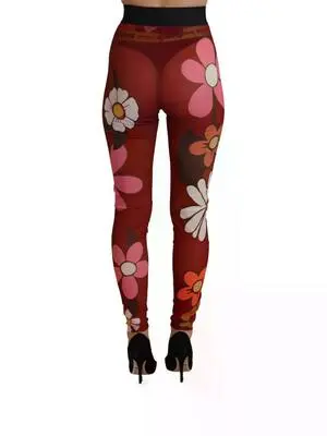 Dolce & Gabbana Floral-print Mesh Leggings