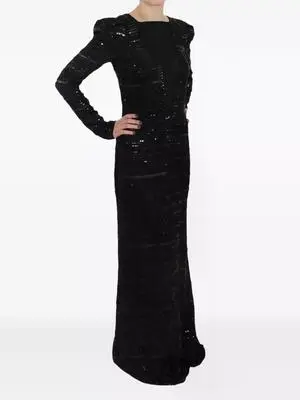 John Richmond Sequin-embellished Boat-neck Maxi Dress