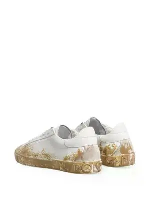 Dolce & Gabbana Paint-effect Leather Sneakers