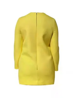 Dolce & Gabbana Diagonal-weave Long-sleeve Mini Dress - Yellow