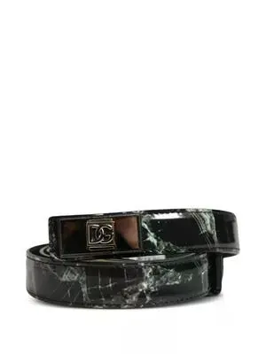 Dolce & Gabbana Marble-print Dg Logo Belt
