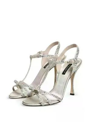 Dolce & Gabbana Keira Strass-embellished Sandals - Silver