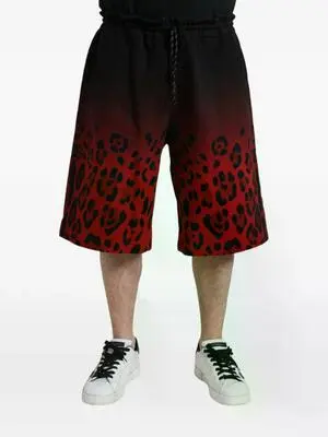 Dolce & Gabbana Leopard-print Ombré Shorts - Black