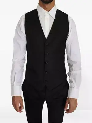 Dolce & Gabbana Staff V-neck Waistcoat - Black