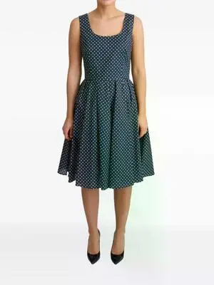 Dolce & Gabbana Polka-dot A-line Midi Dress - Blue