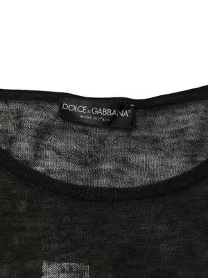 Dolce & Gabbana Distressed Long-sleeve T-shirt - Black