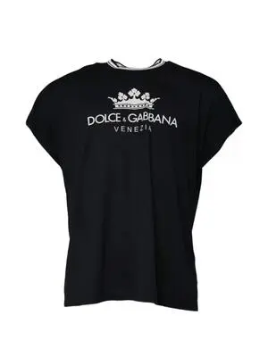 Dolce & Gabbana Logo-print Crown-motif T-shirt - Black