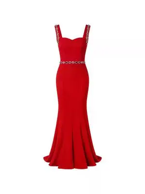 Dolce & Gabbana Crystal-embellished Mermaid-silhouette Maxi Dress - Red
