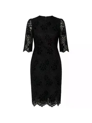 Dolce & Gabbana Floral-appliqué Lace-embellished Mini Dress - Black