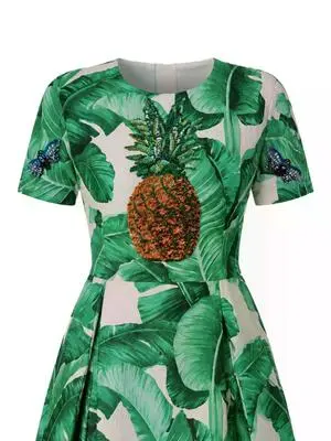 Dolce & Gabbana Banana Leaf-print Pineapple-motif Mini Dress