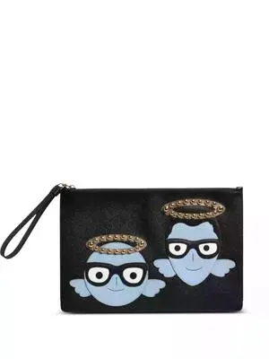 Dolce & Gabbana Dgfamily Embellished Leather Clutch Bag - Black