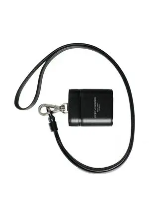 Dolce & Gabbana Logo-print Strap-detail Airpods Case - Black
