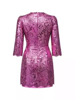 Dolce & Gabbana Floral-lace Mini Dress - Pink