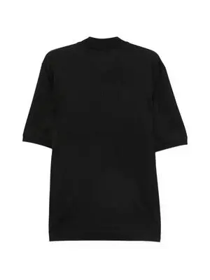 YES LONDON Quarter-zip Short-sleeve T-shirt - Black
