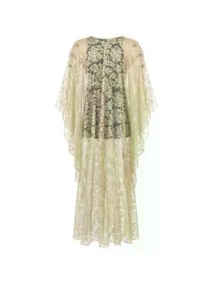 Dolce & Gabbana Floral-lace Crystal-embellished Maxi Dress - Gold