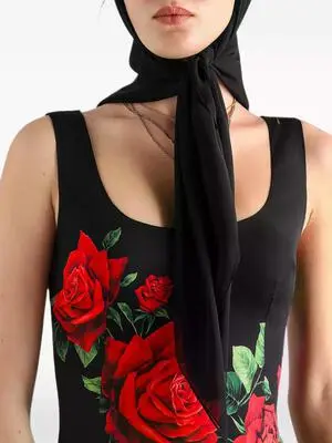 Dolce & Gabbana Rose-print Sleeveless Midi Dress