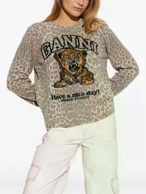 GANNI Tiger-print Sweater