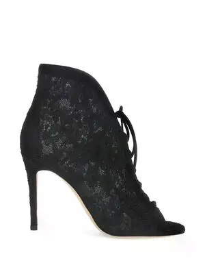 GIANVITO ROSSI Lace-up Lace Ankle Boots - Black
