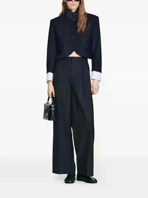 Sandro Striped Stand-up Collar Blazer