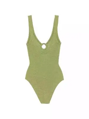 Hunza G Celine Crinkle-effect Swimsuit - Green