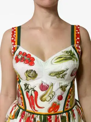 Dolce & Gabbana Vegetable-print Ruffled Midi Dress