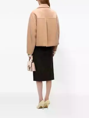 Pinko Double-breasted Cropped Coat - Neutrals