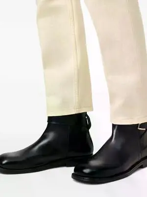 AMI Paris Buckle Cow Leather Boots
