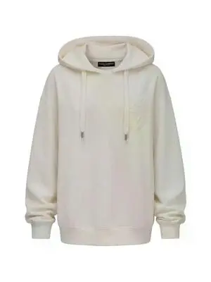 Dolce & Gabbana Logo-embroidered Drawstring Hoodie - Neutrals