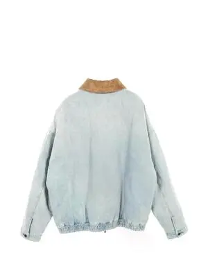 Miu Miu 2010s Corduroy-collar Denim Jacket - Blue