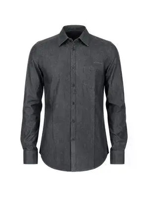 Ermanno Scervino Logo-print Denim Shirt - Grey