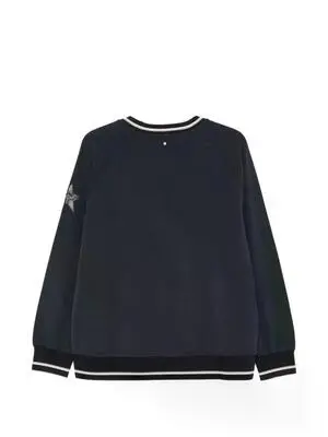 Lorena Antoniazzi Stripe-trim Raglan-sleeve Sweater - Blue