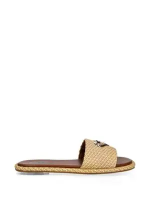 Moschino Woven Heart-plaque Sandals - Neutrals