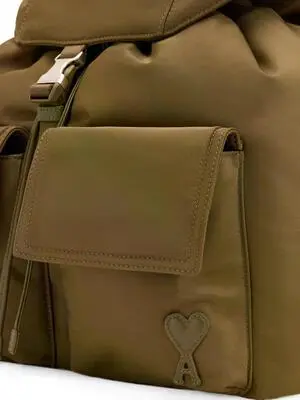AMI Paris Nylon Marcel Flap Backpack