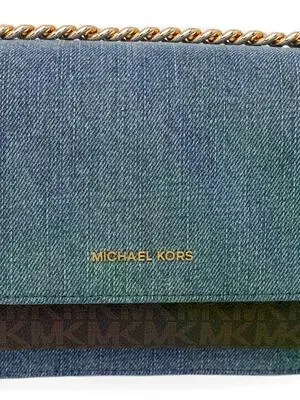 Michael Kors Logo-pattern Denim Shoulder Bag