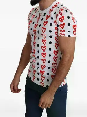 Dolce & Gabbana Heart-print Polka-dot T-shirt