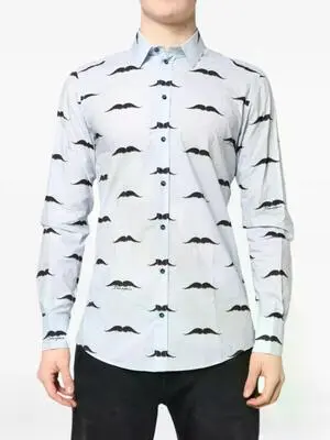 Dolce & Gabbana Martini Moustache-print Shirt - Blue